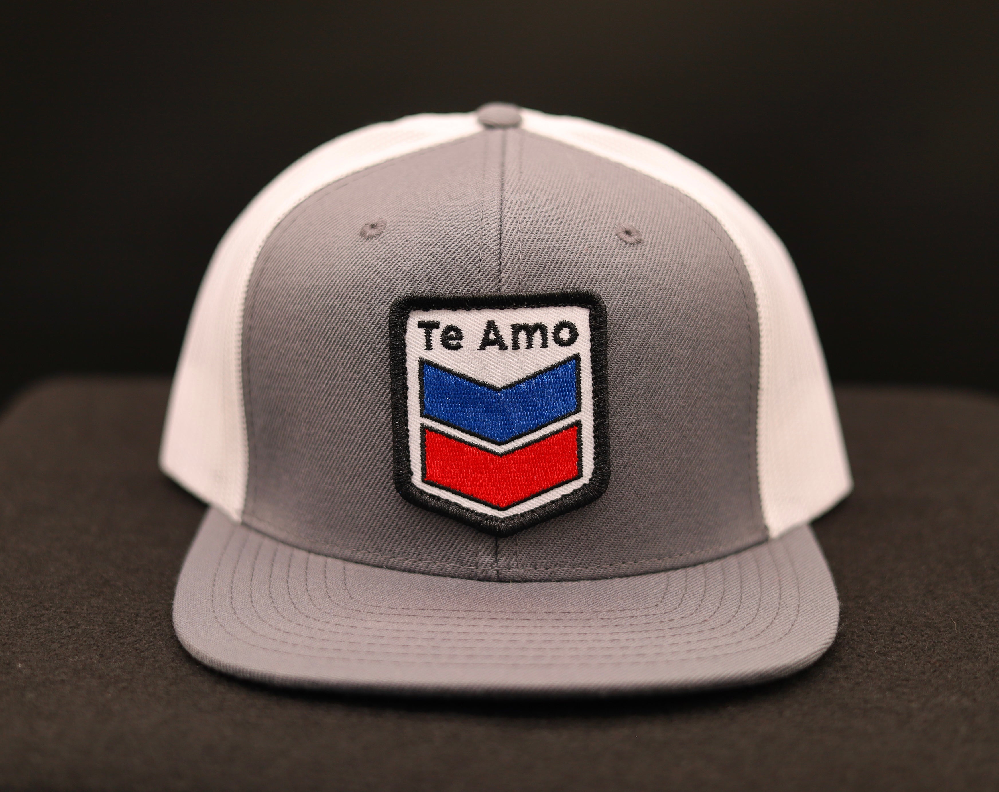 Richardson 511 Trucker Flat Bill • Wool Blend Grey & White • Te Amo (B ...